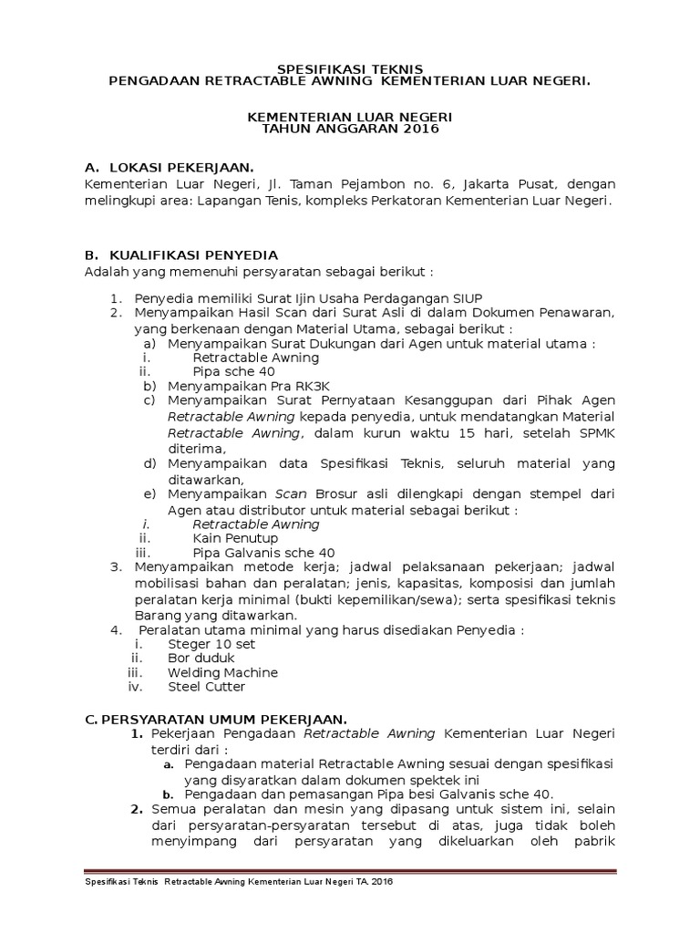 RKS Renovasi Atap | PDF