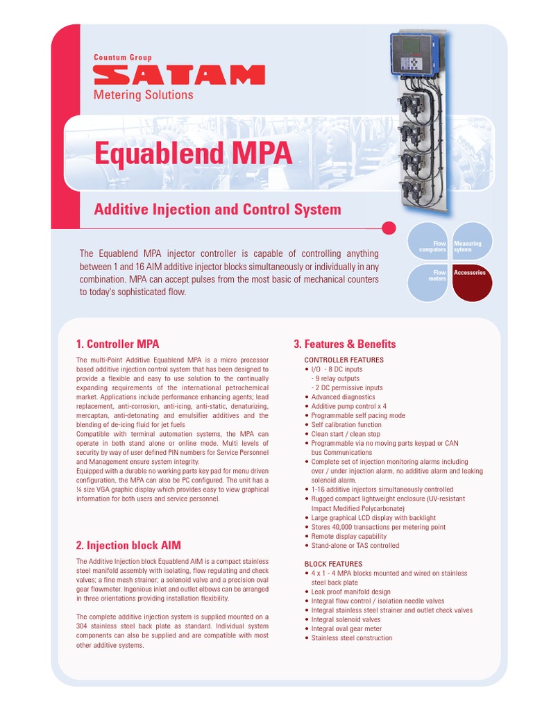 Equablend MPA Additive Injection System | PDF | Valve | Fuel Injection