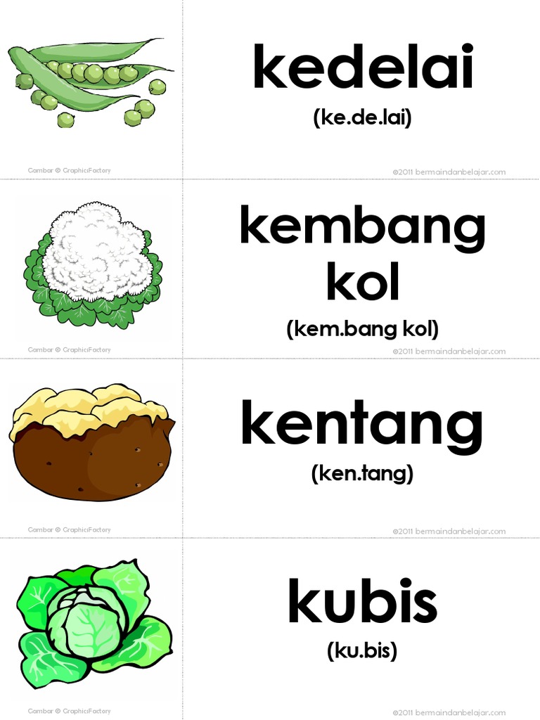 Flashcard Sayur 4 PDF | PDF