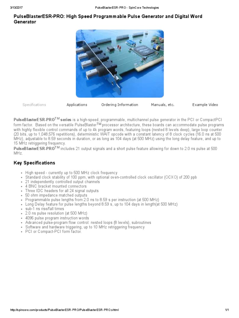 PulseBlasterESR-PRO - SpinCore Technologies | PDF | Subroutine ...