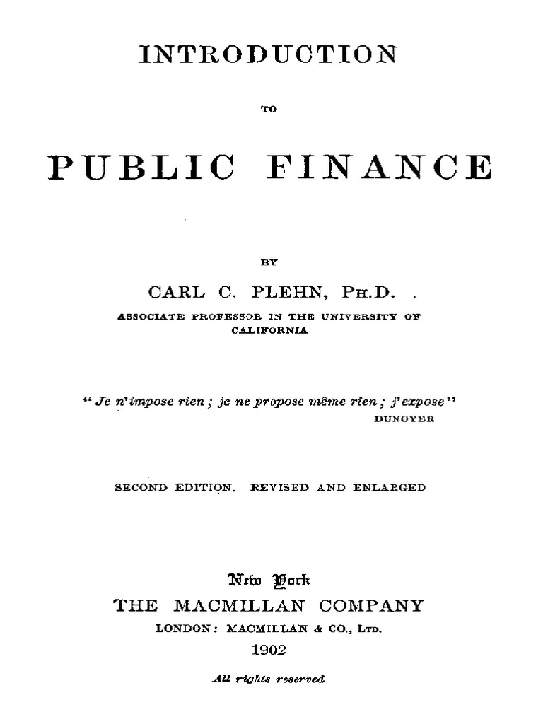 Introduction To Public Finance | PDF | Public Finance | Taxes
