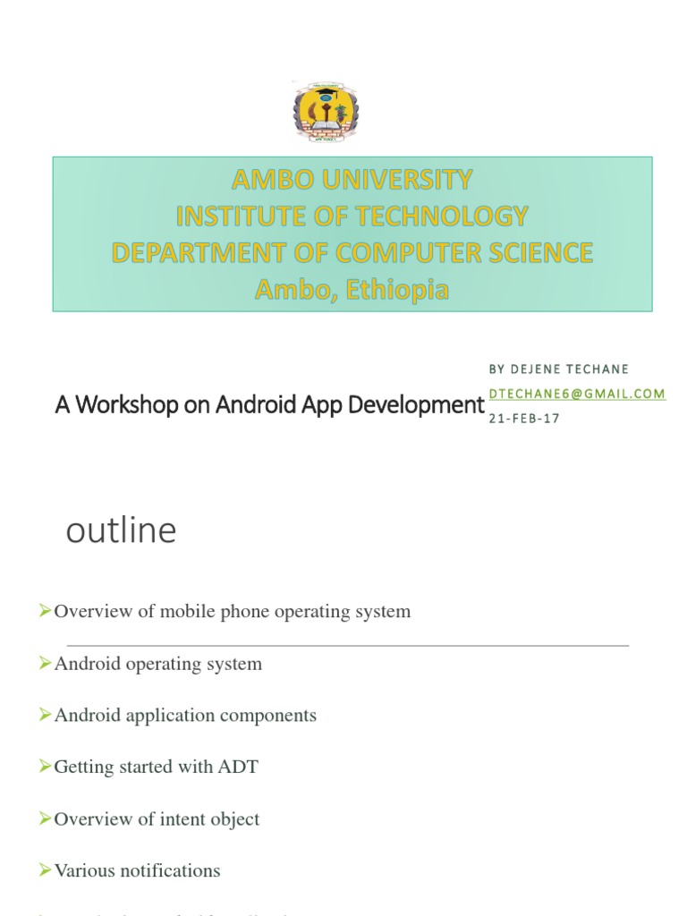 A Workshop On Android App Development | PDF | Android (Operating System ...