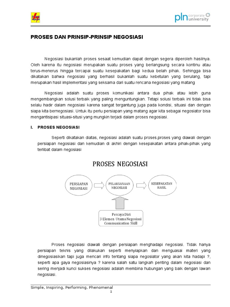 PRINSIP DAN PROSES NEGOSIASI | PDF