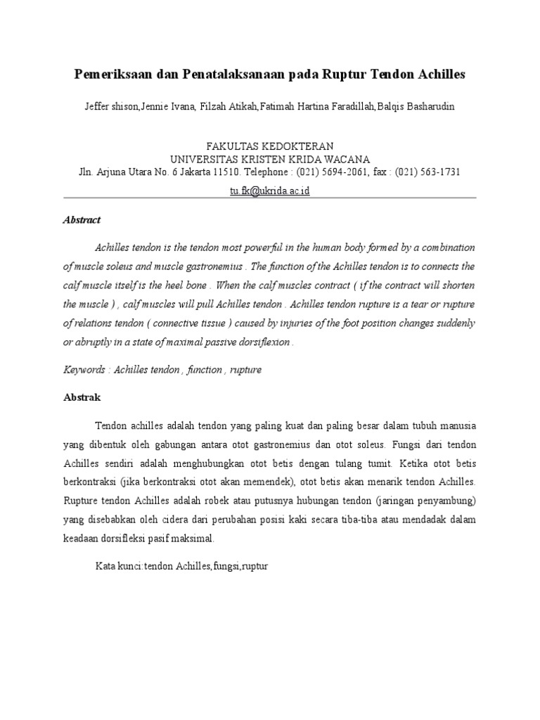 Ruptur Tendon Achilles | PDF