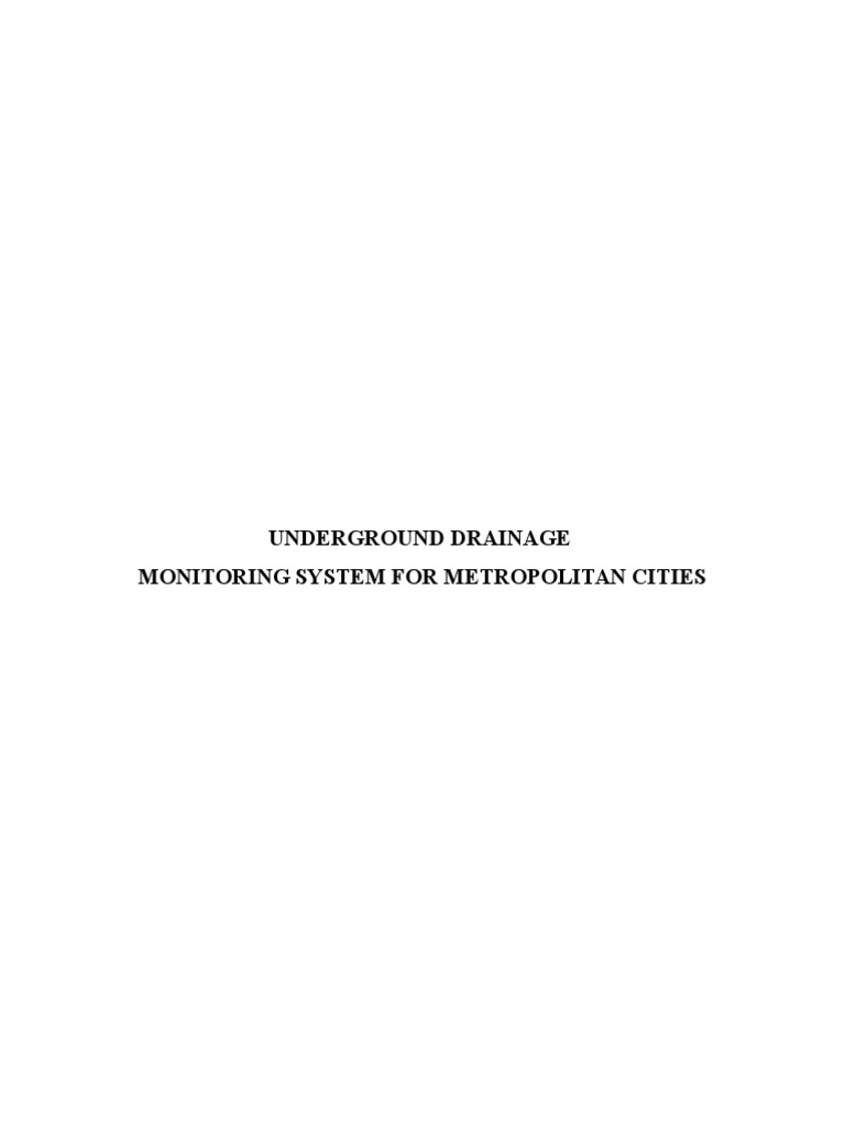 Underground Drainage Monitoring System For Metropolitan Cities | PDF ...