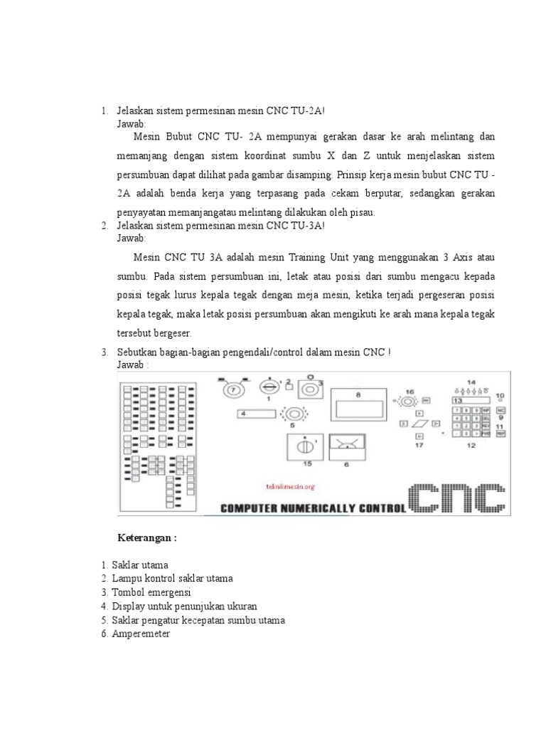 Panduan Mesin CNC TU-2A & TU-3A | PDF | Metode & Bahan Ajar | Komputer