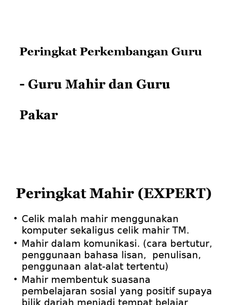 Guru Mahir Dan Guru Pakar | PDF