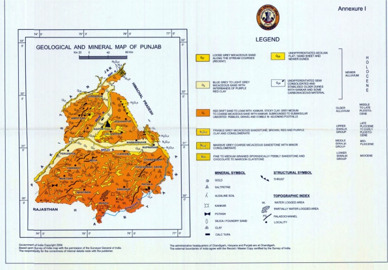 Geological Map of Punjab PDF | PDF