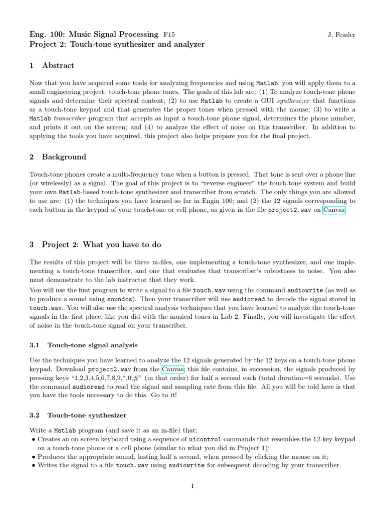 Project2 Tut | PDF | Signal To Noise Ratio | Signal (Electrical Engineering)