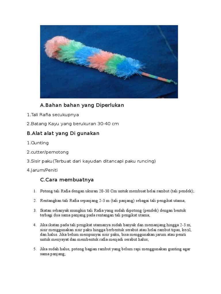 Cara Membuat Kemoceng Dari Tali Rafia | PDF