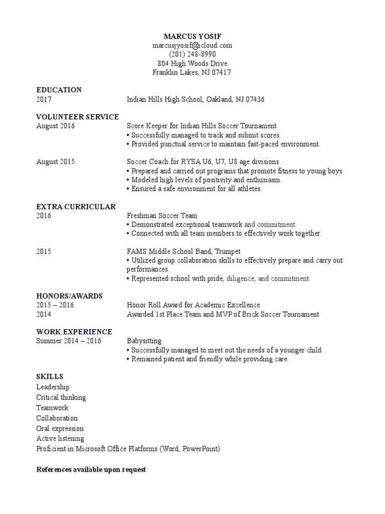 Marcus Yosif's Resume: Education & Experience | PDF