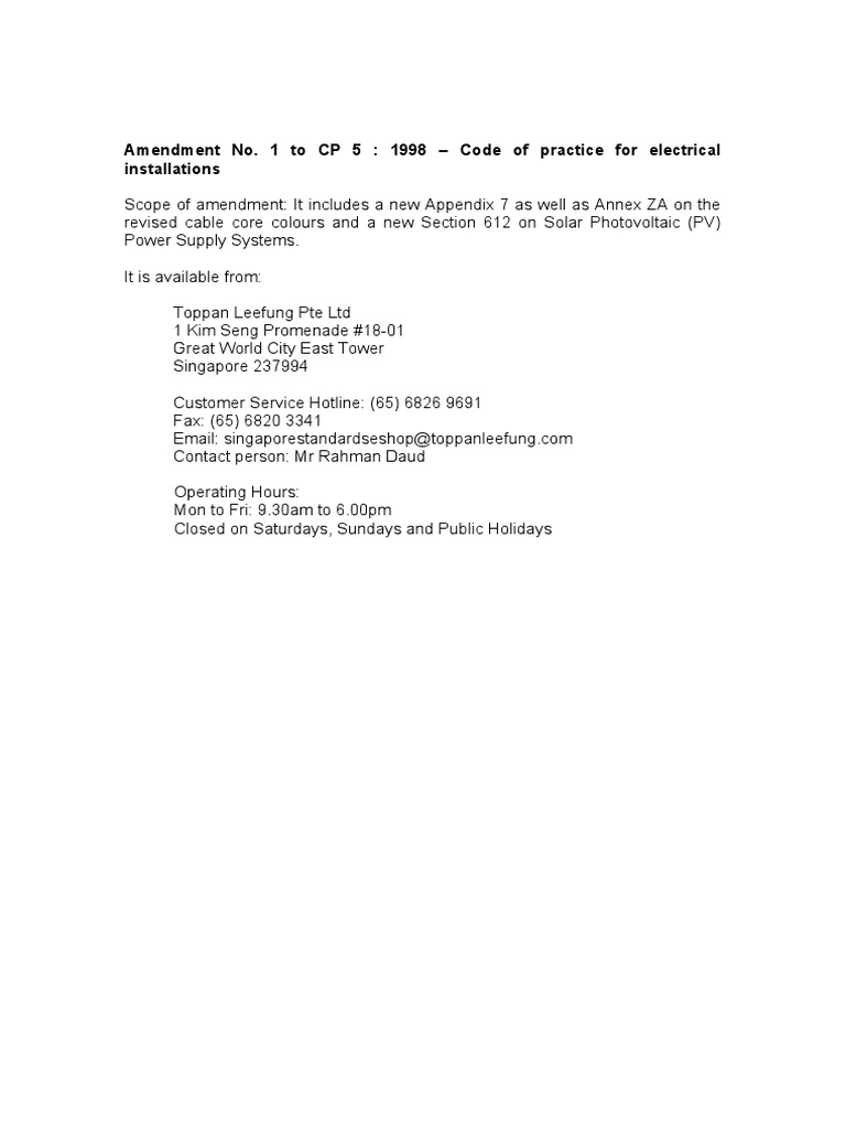 Amd 1 To CP 5 Notice-1Oct10 | PDF | Business | Computers