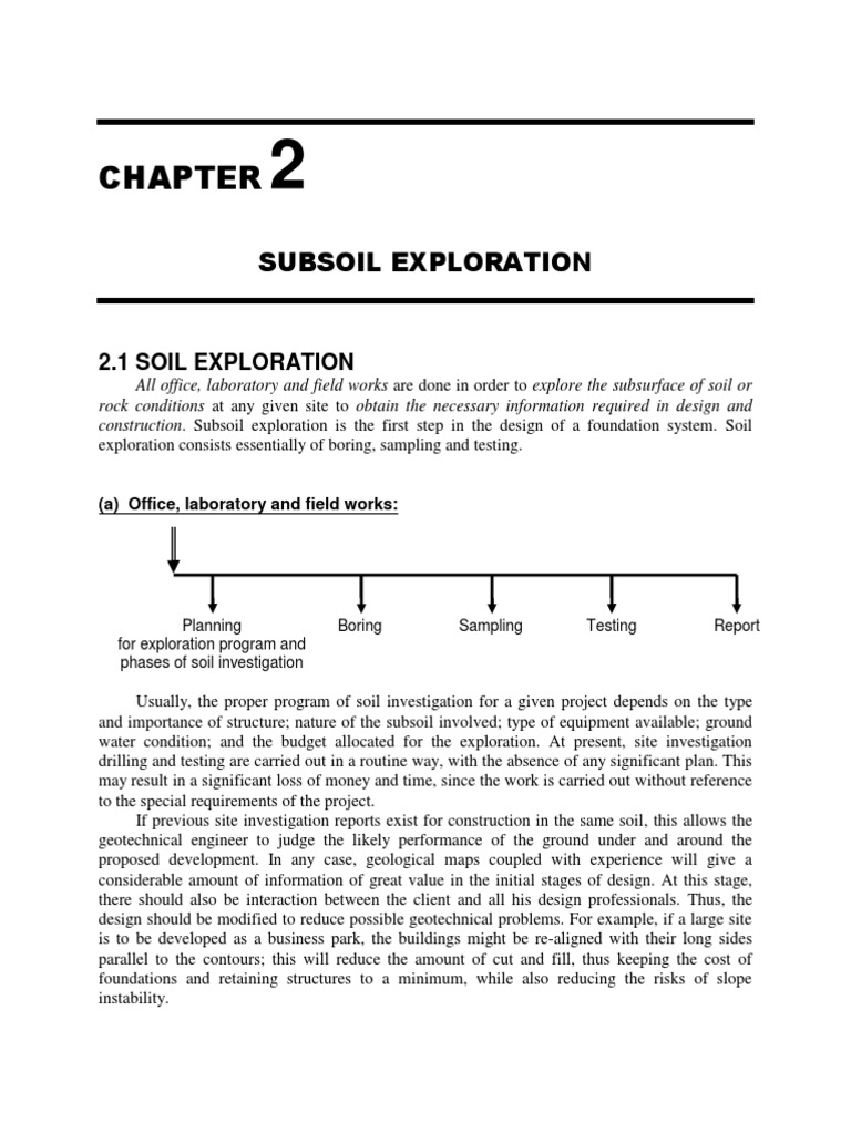 Subsoil Exploration Techniques Explained | PDF