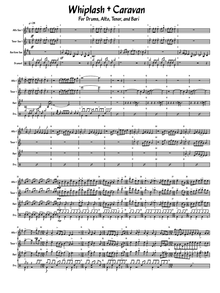 Whiplash + Caravan | PDF | Saxophone | European Musical Instruments
