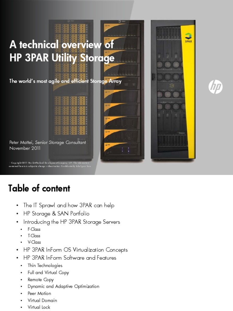 A Technical 3PAR Presentation v9 4nov11 PDF | PDF | Virtualization | Computer Data Storage