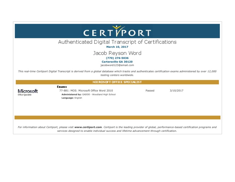 Certification Transcript Viewer | PDF | Computers | Technology & Engineering