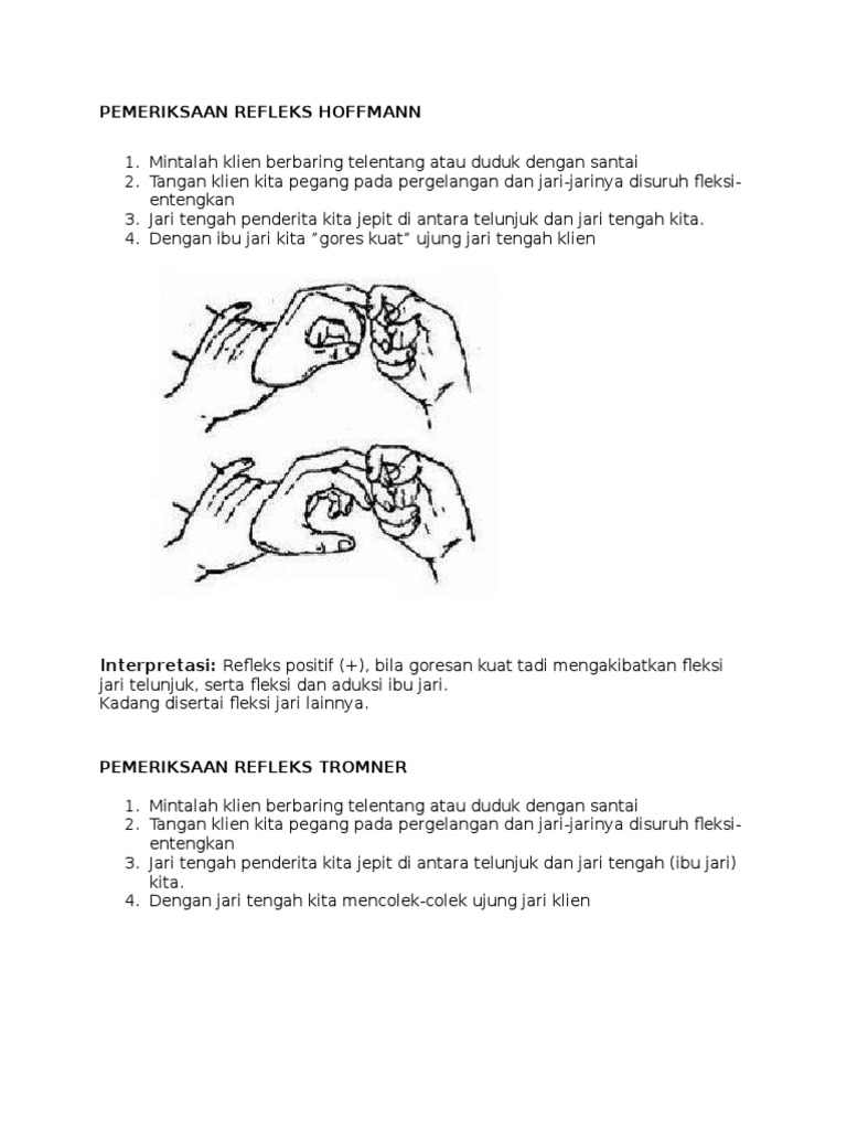 Pemeriksaan Refleks Hoffmann dan Tromner: Cara Melakukan Tes Refleks ...