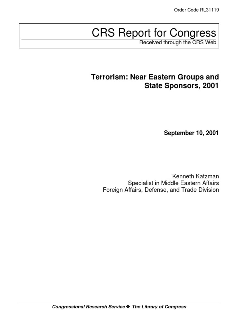 XCRS20010910 Terrorism Report | PDF | Hezbollah | Islamic Jihad ...