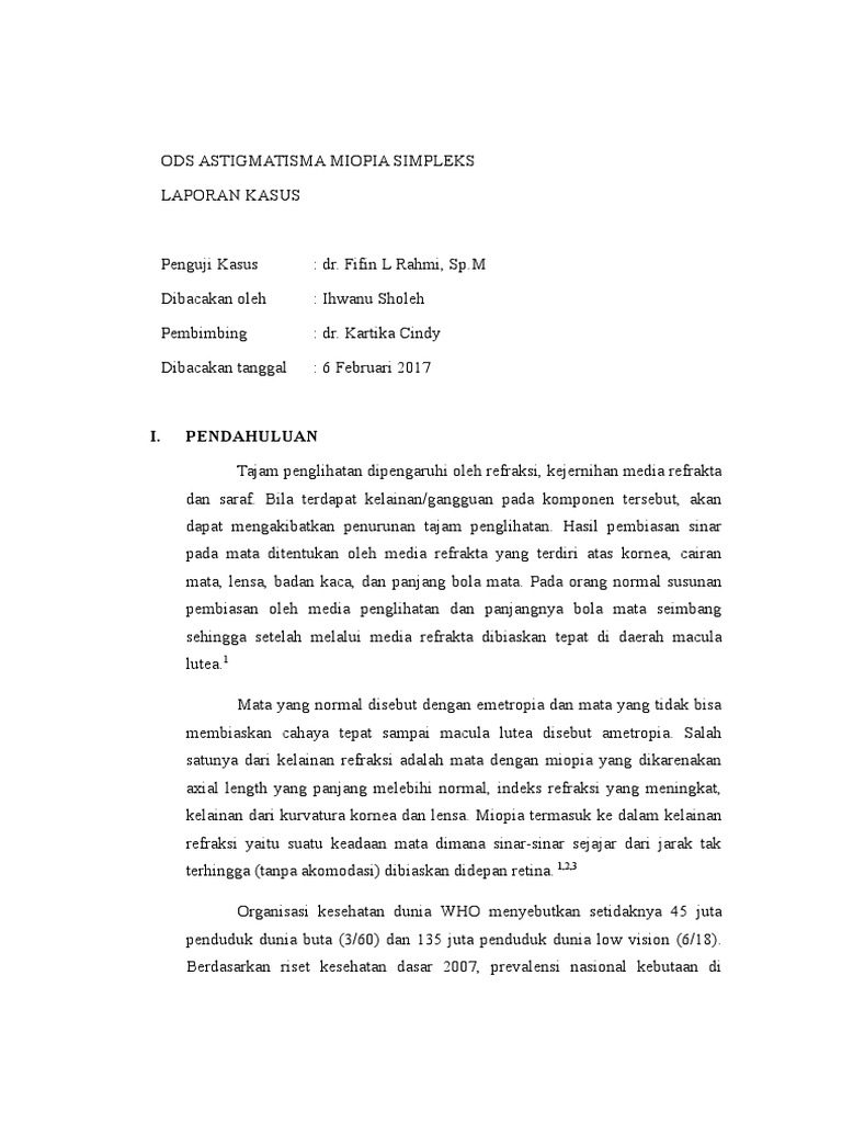 Contoh Kasus-Refraksi | PDF