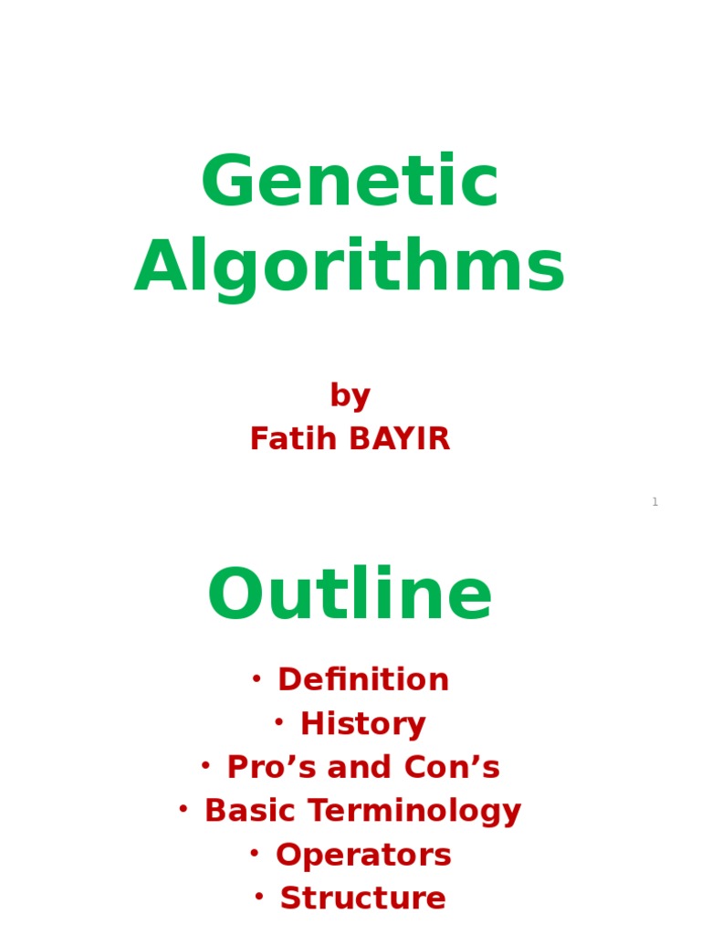 Genetic Algorithms: by Fatih BAYIR | PDF | Genetic Algorithm | Mathematical Optimization
