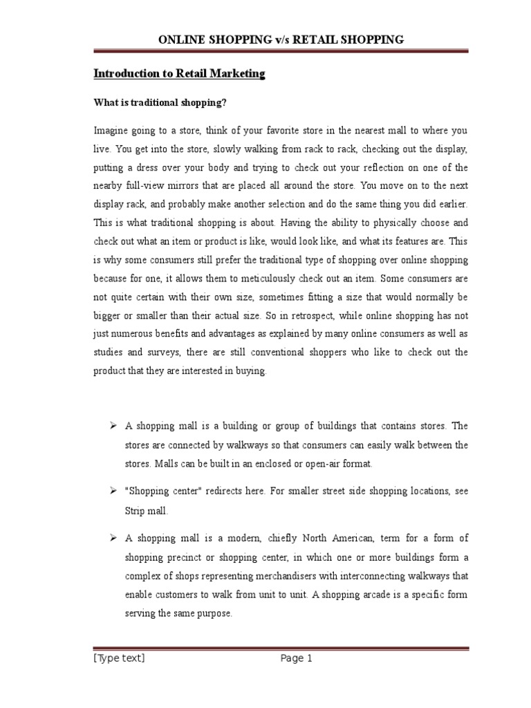 comparative study between online shopping and traditional shopping ...