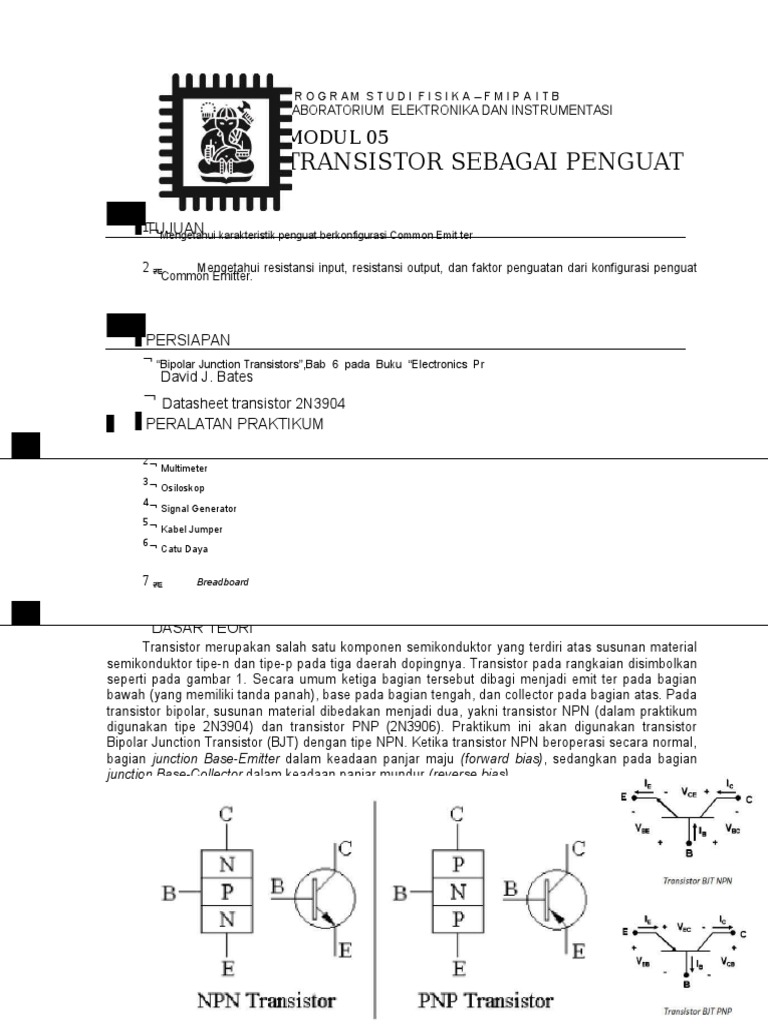 Rangkaian Penguat Transistor NPN CE | PDF | Sains & Matematika ...