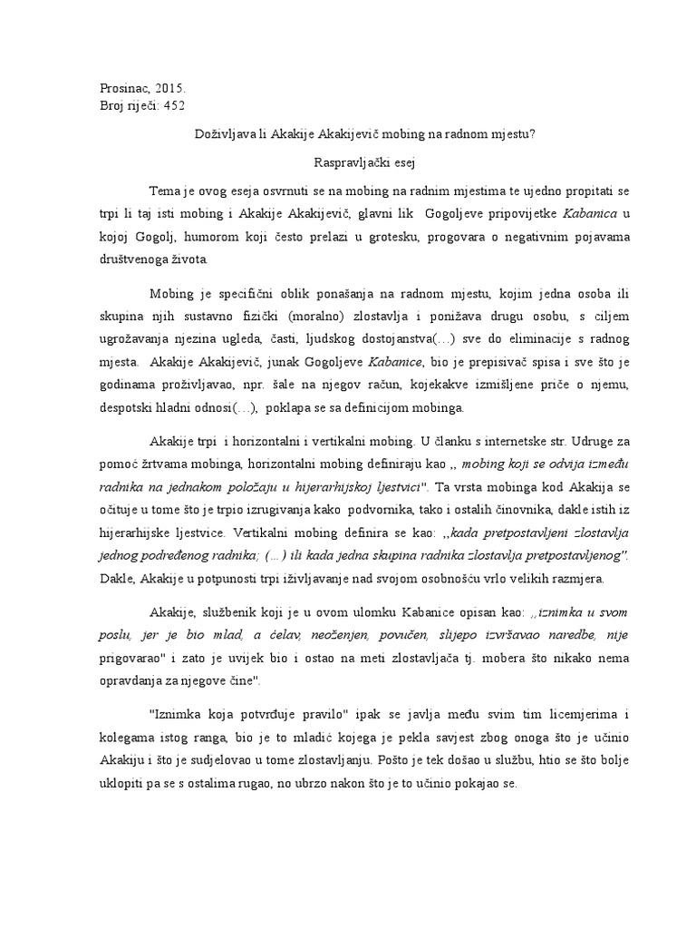 Raspravljački Esej | PDF