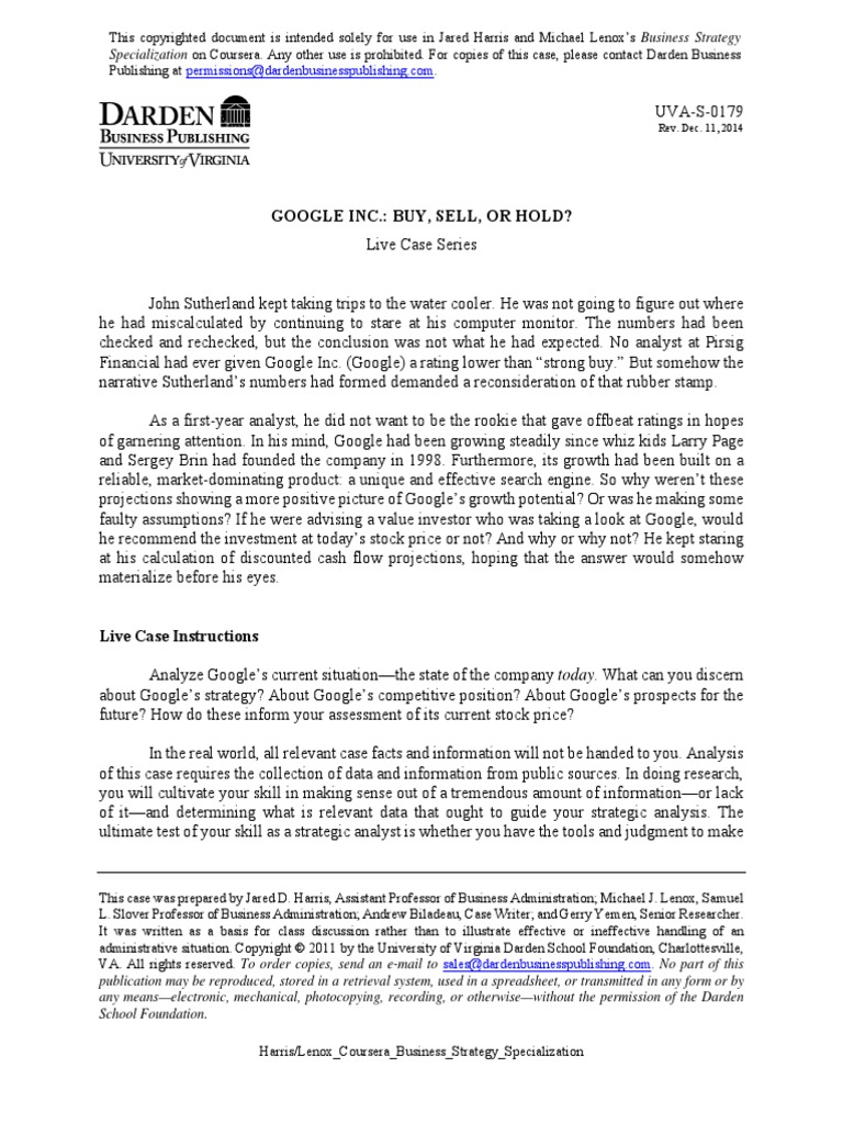 Google Case Study PDF | PDF | Strategic Management | Economies