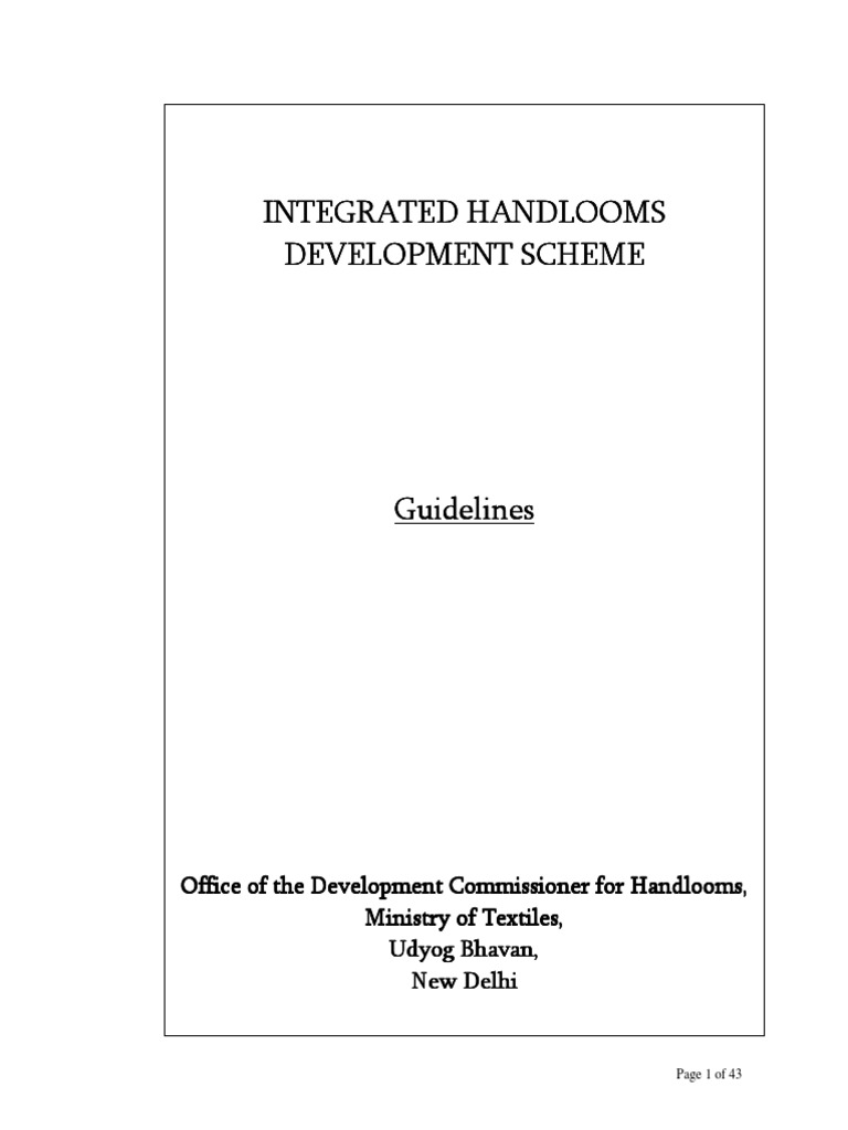 Integrated Handloom Development Scheme | PDF | Weaving | Loom