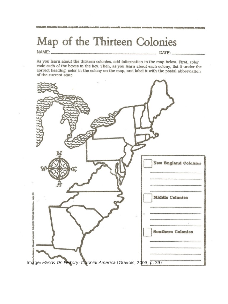 13 Colonies Map | PDF