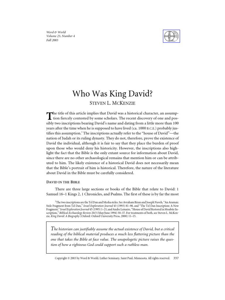 Who Is King David | PDF | David | Books Of Samuel