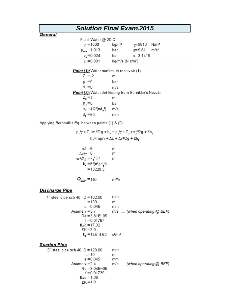 1506 Final Exam Solution | PDF | Gases | Fluid Mechanics
