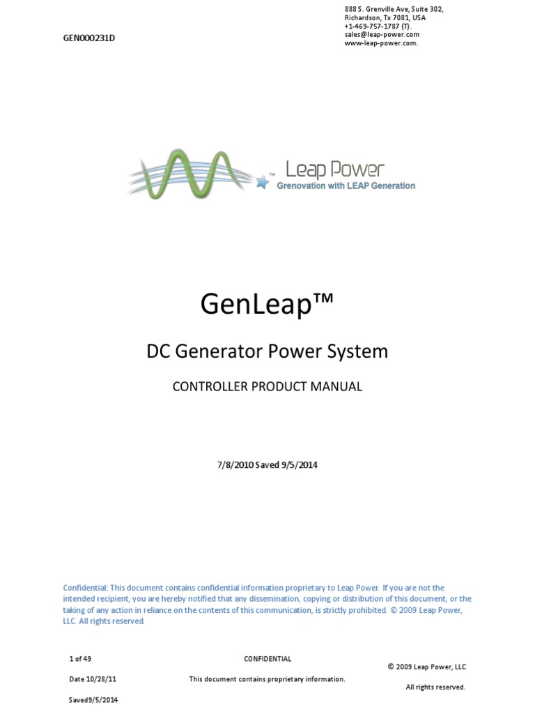 GenLeap Controller Manual v1.6 Rev | PDF | Battery Charger | Battery ...