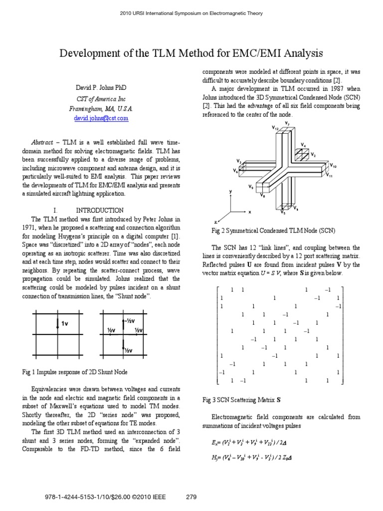Development Of The Tlm Method For Emc Emi Analysis Pdf Transmission Line Inductance