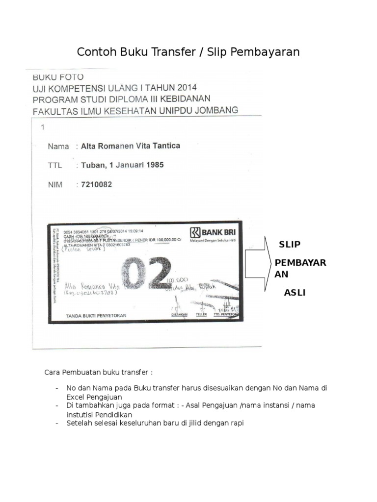 Contoh Buku Transfer | PDF