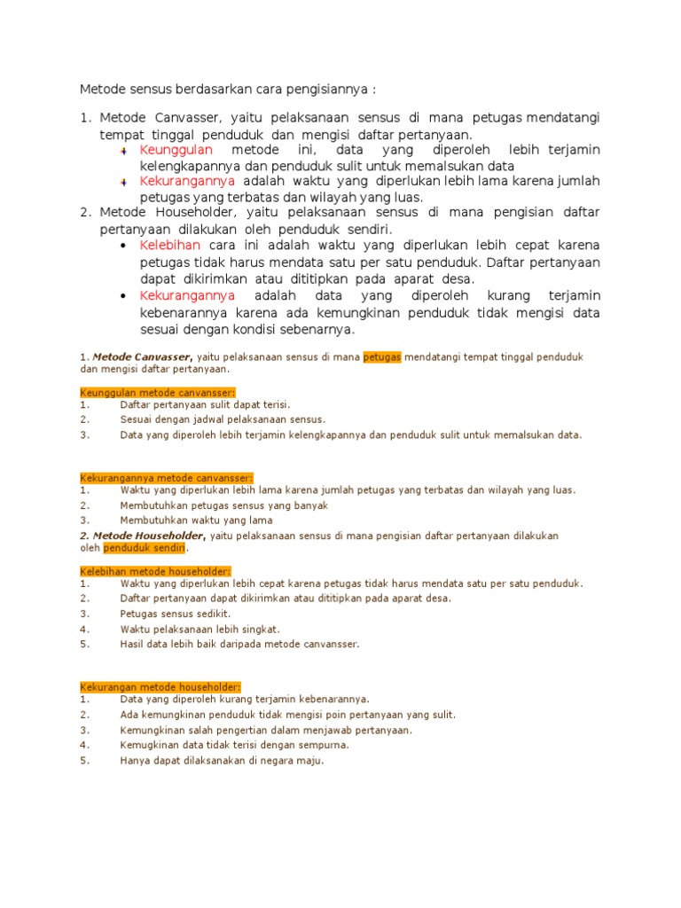 Metode Sensus | PDF