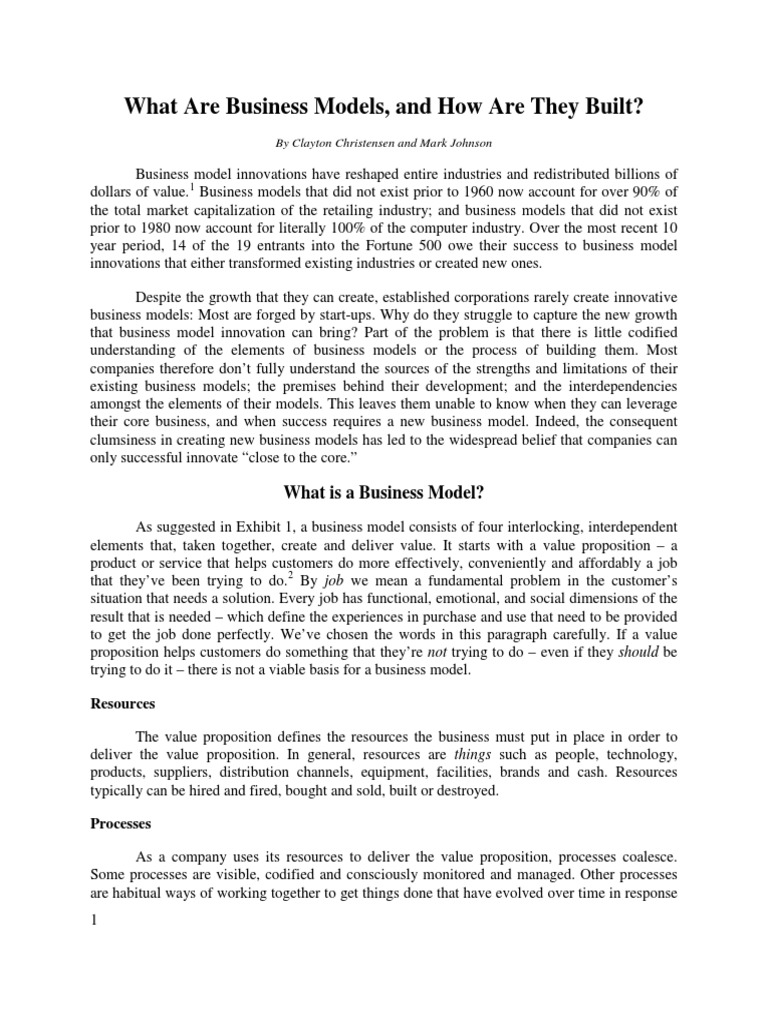 Understanding Business Model Innovation | PDF | Disruptive Innovation ...