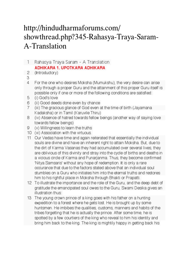 Rahasya Traya Saram | PDF | Moksha | Bhakti