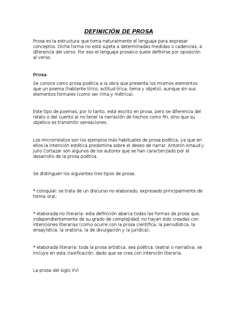 Qué Es Prosa | Prosa | Poesía | Prueba gratuita de 30 días | Scribd