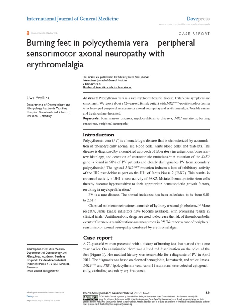 Burning Feet in Polycythemia Vera - Peripheral Sensorimotor Axonal ...