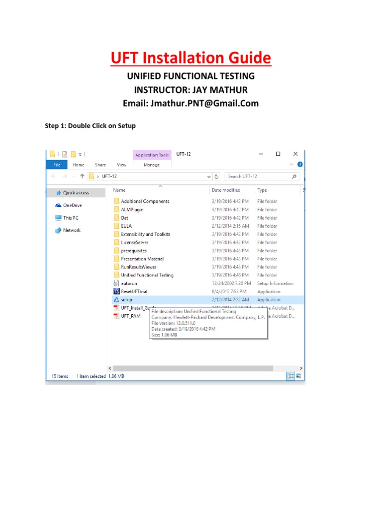 UFT Installation Guide PDF | PDF