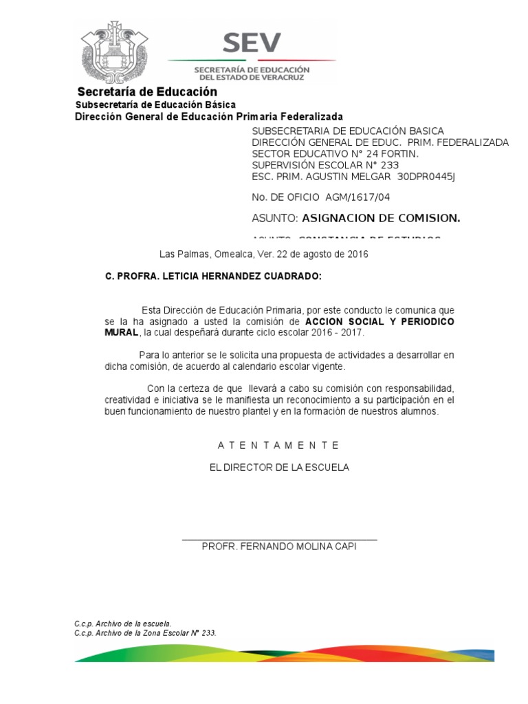 Asignación de Comisiones | PDF | Educación primaria | Educación avanzada