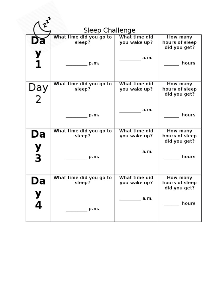 Sleep Challenge | PDF