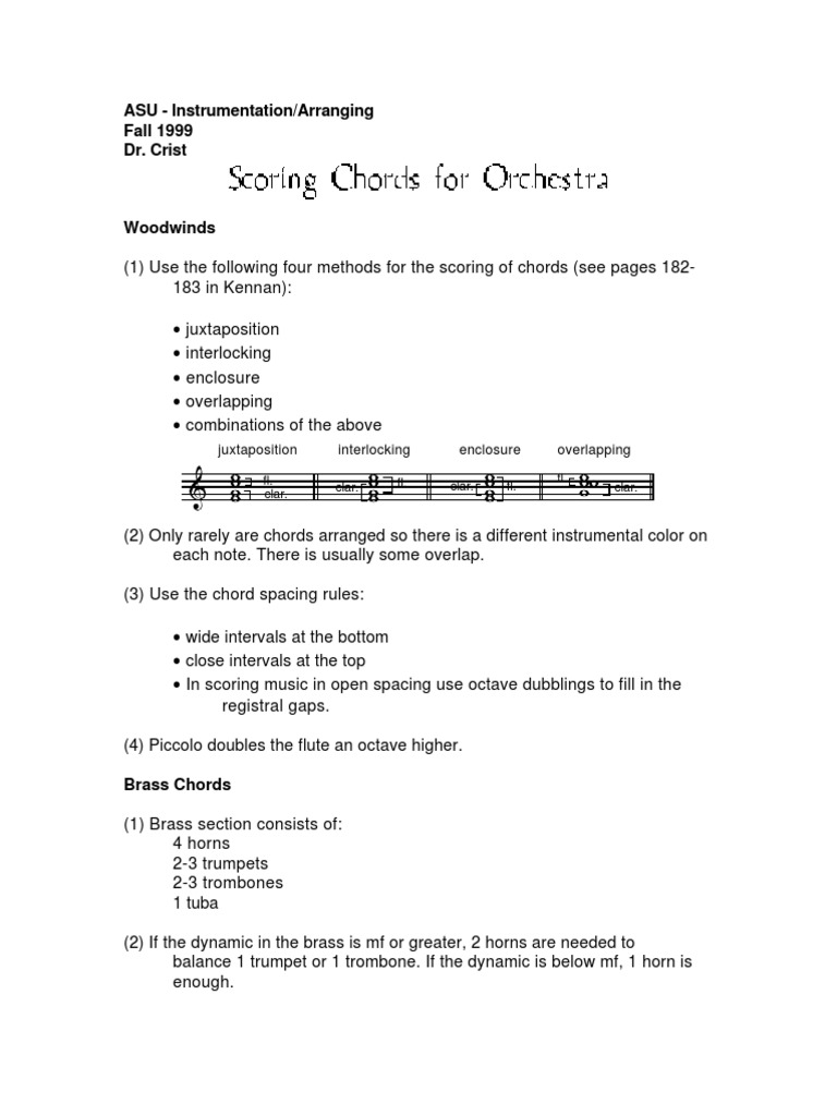 Scoring Chords For Orchestra | PDF