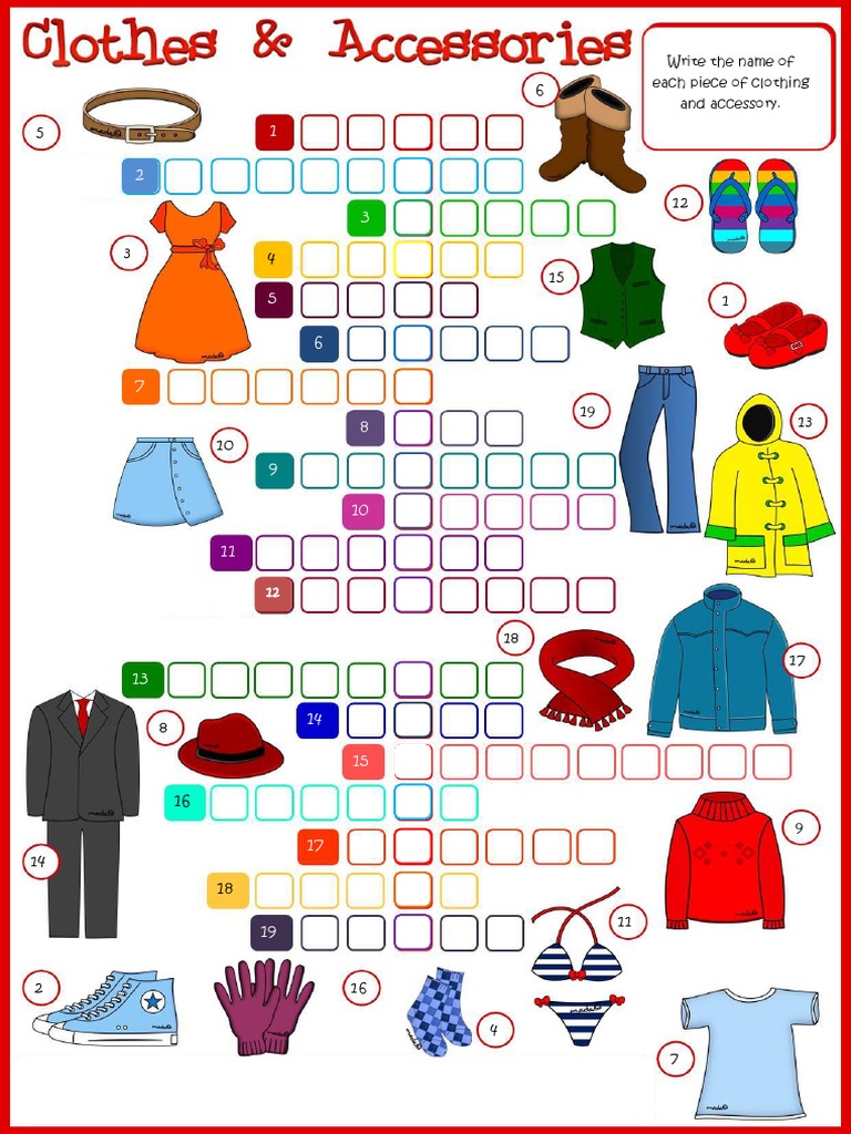Clothes and Accessories Vocabulary | PDF