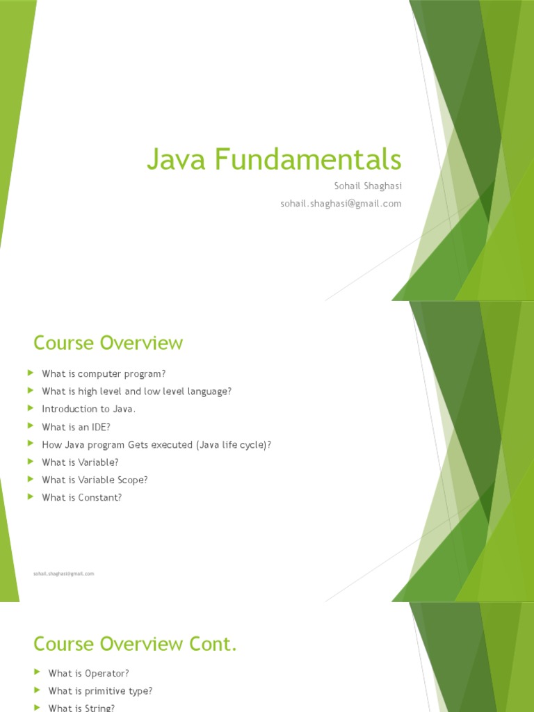 Java Fundamentals | PDF | Java (Programming Language) | Class (Computer Programming)