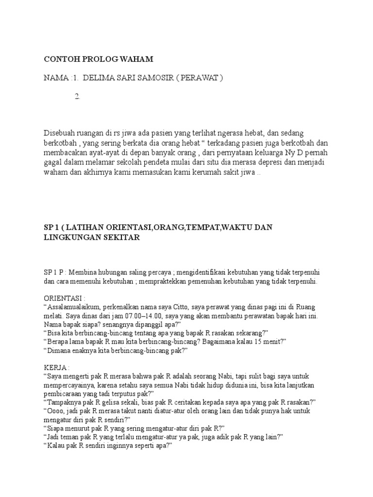 Contoh Prolog Waham | PDF