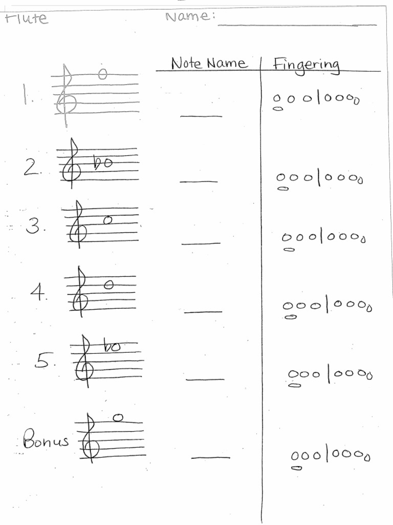 Flute Fingering Quiz | PDF
