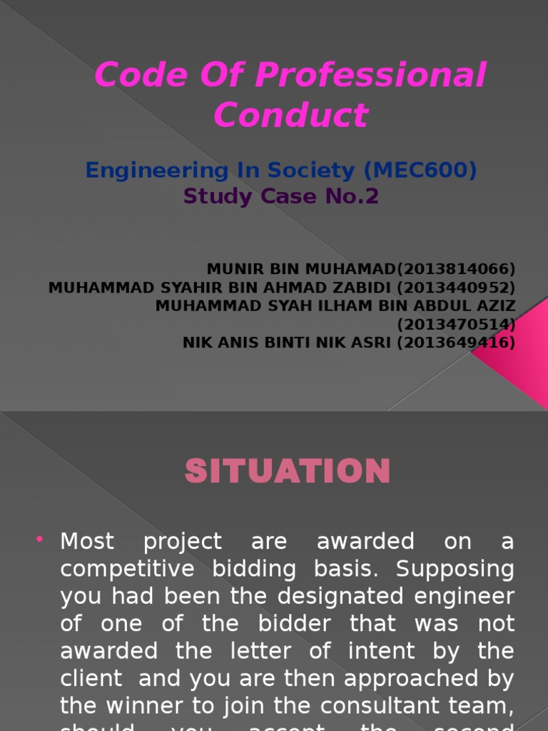 Code of Professional Conduct | PDF | Engineer | Employment