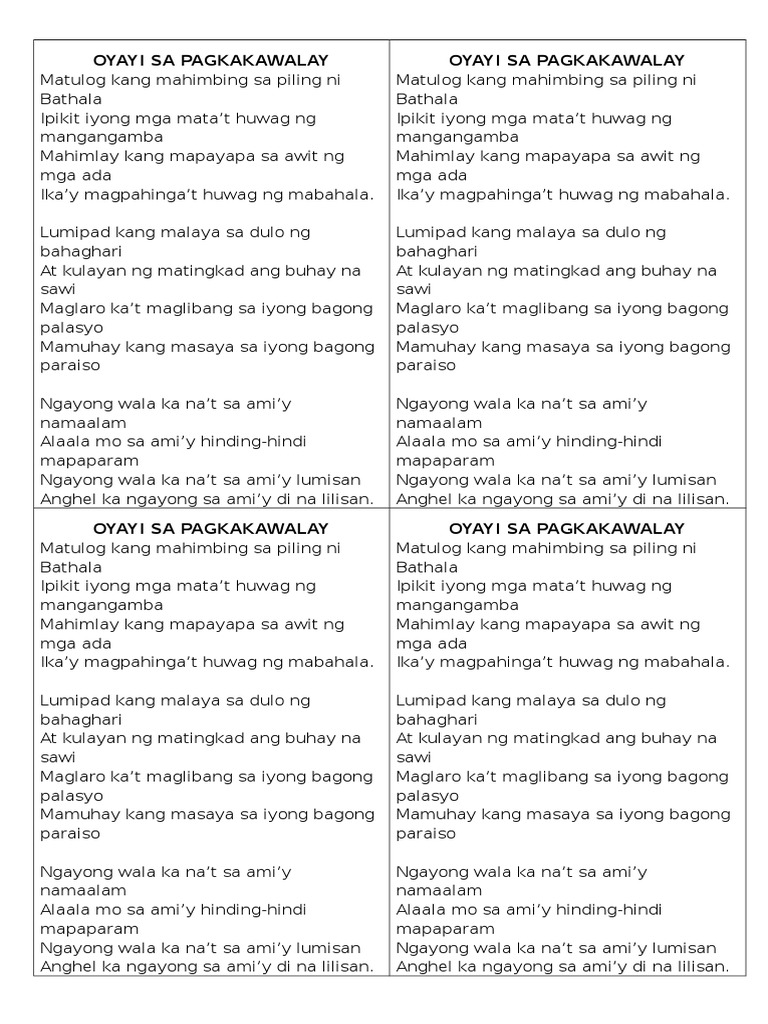 Tula para Sa Grade 5 at Grade 6 | PDF